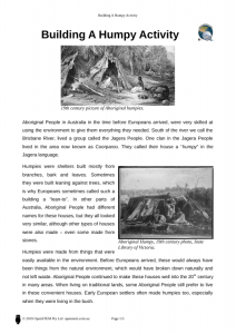 Activity: Building A Humpy | OpenSTEM Pty Ltd